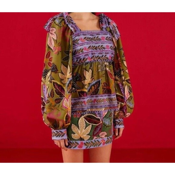 FARM Rio | Tops | Farm Rio Top Tropical Wild Jungle Women Xl Puff ...